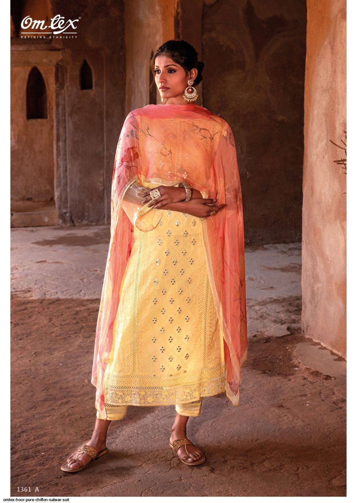 OMTEX HOOR PURE CHIFFON salwar suit