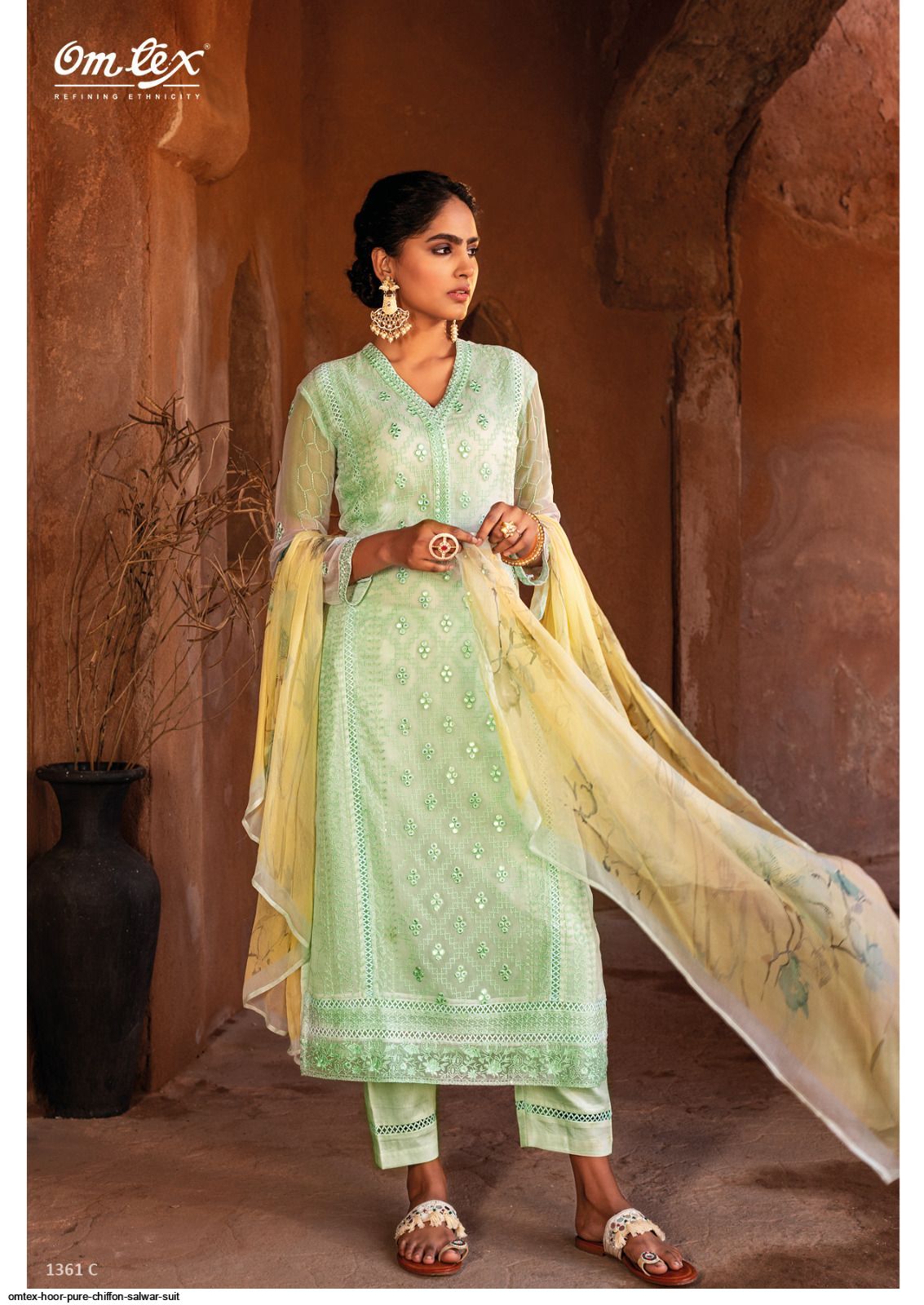 OMTEX HOOR PURE CHIFFON salwar suit