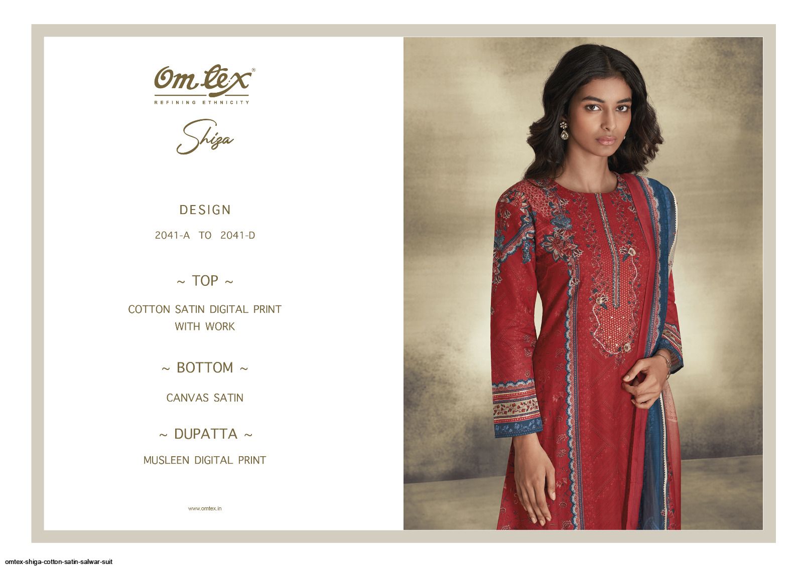 OMTEX SHIGA COTTON SATIN SALWAR SUIT