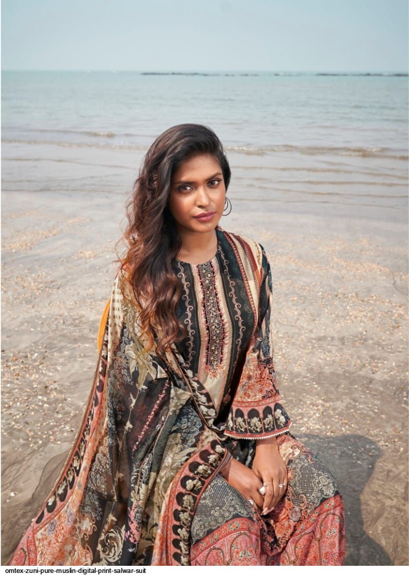 OMTEX ZUNI PURE MUSLIN DIGITAL PRINT SALWAR SUIT