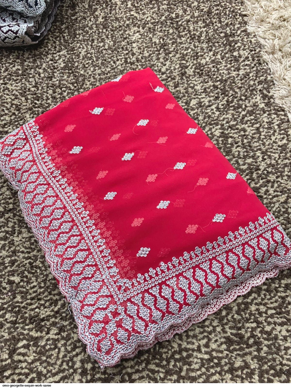 OREO GEORGETTE SEQUIN WORK SAREE