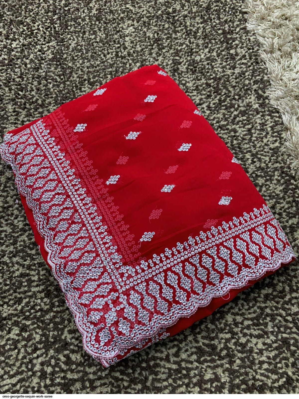 OREO GEORGETTE SEQUIN WORK SAREE