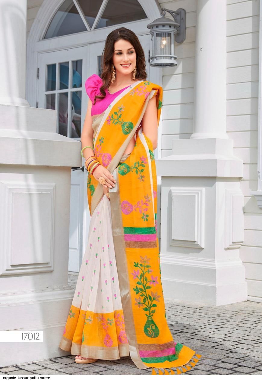 Organic tassar pattu saree