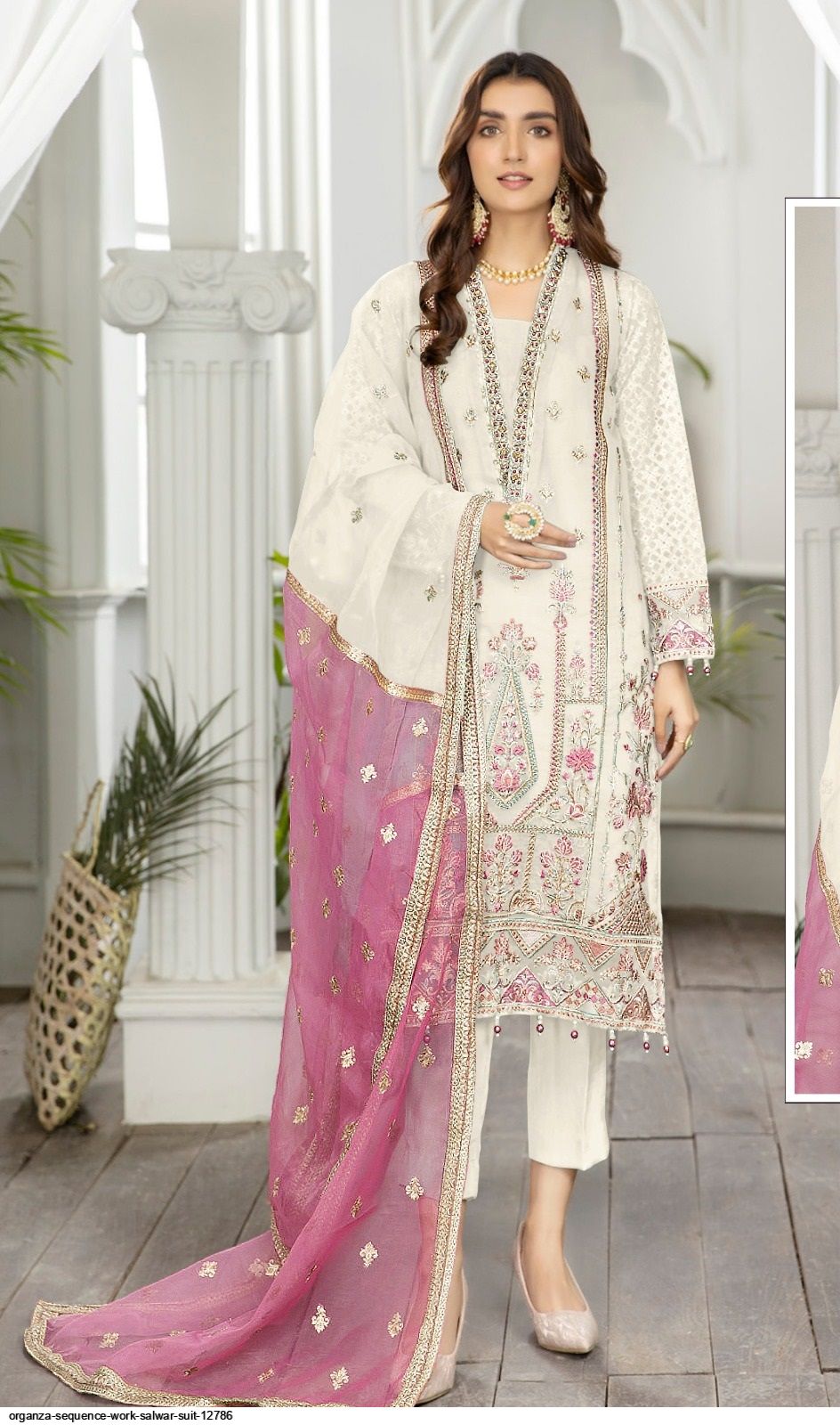 ORGANZA SEQUENCE WORK SALWAR SUIT 12786