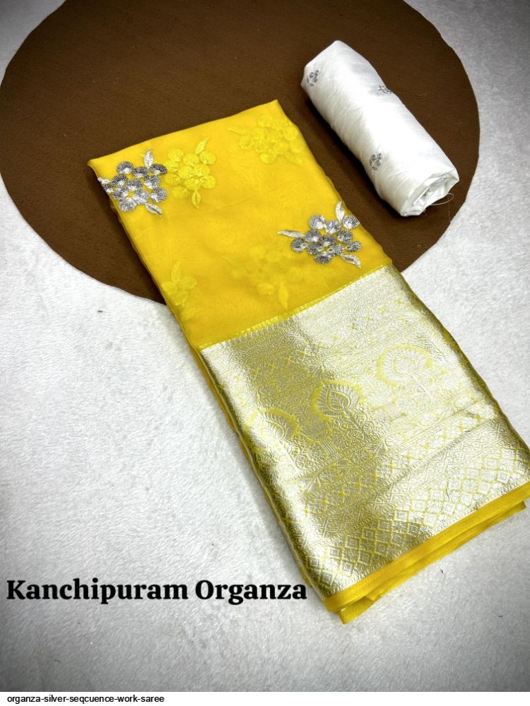 Organza SILVER SEQCUENCE WORK SAREE