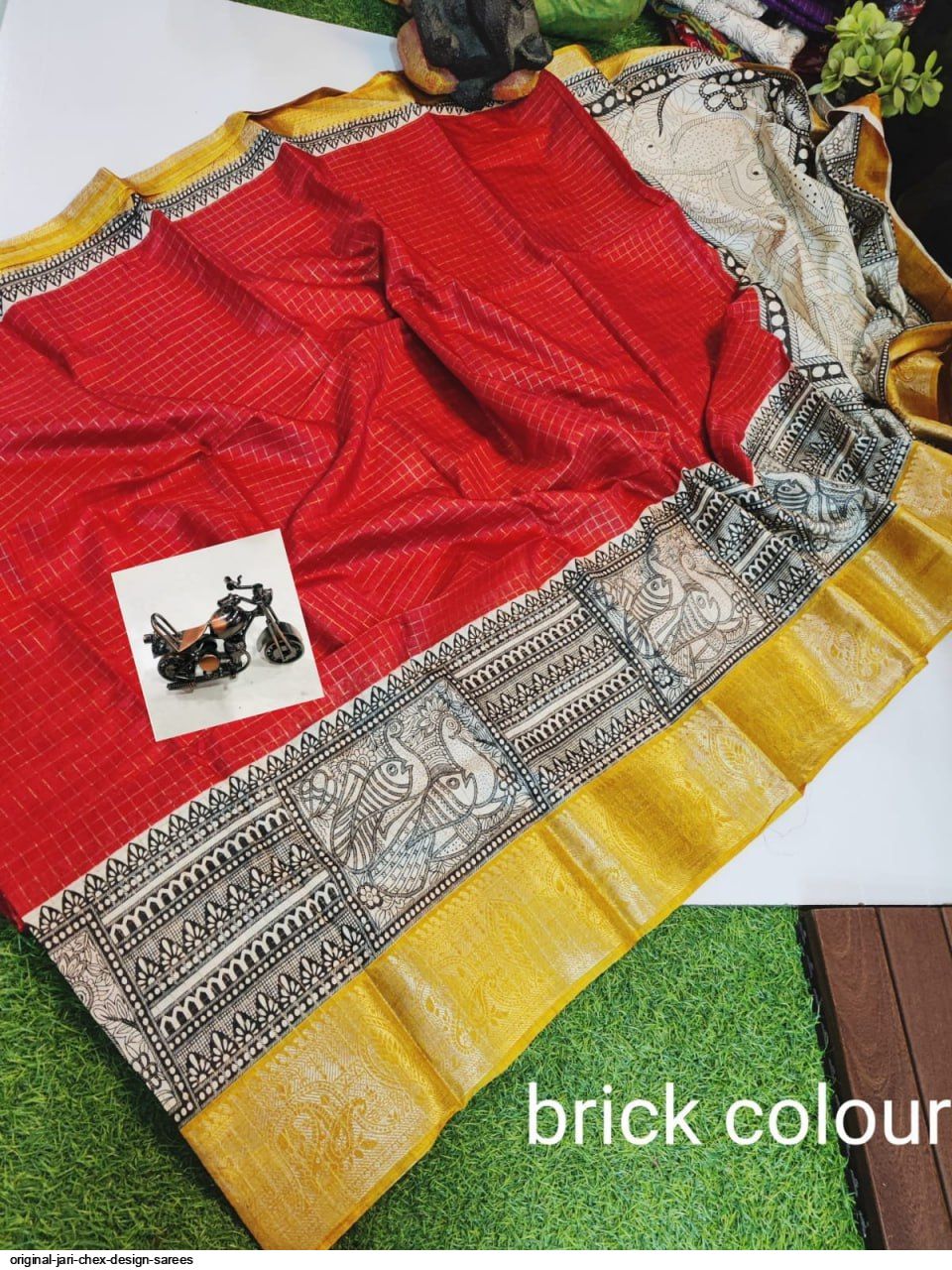 original jari Chex design sarees