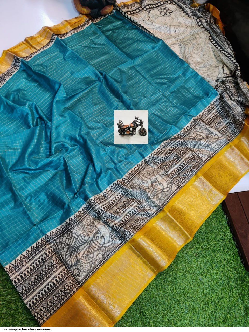 original jari Chex design sarees