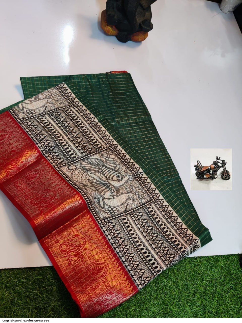 original jari Chex design sarees