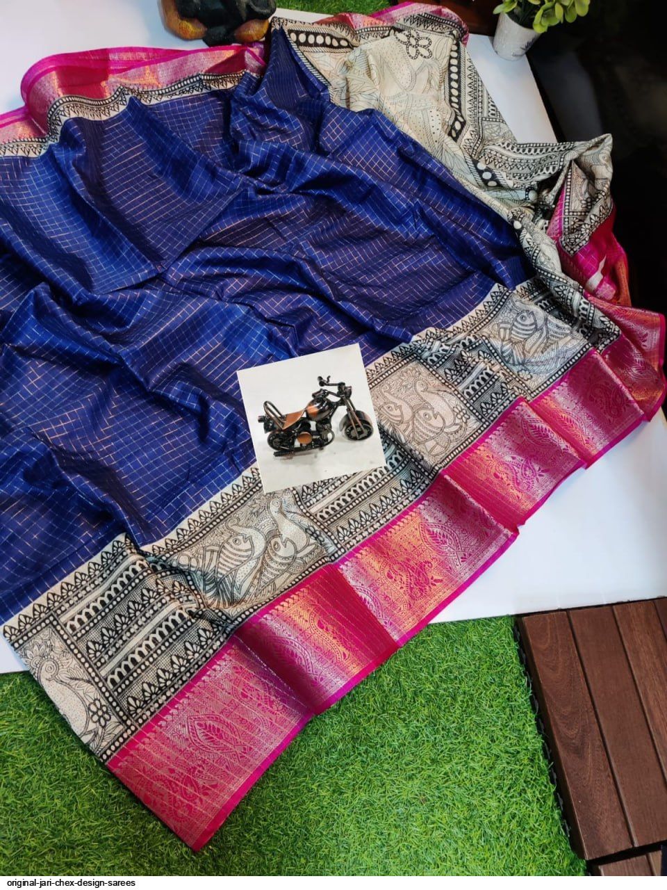 original jari Chex design sarees