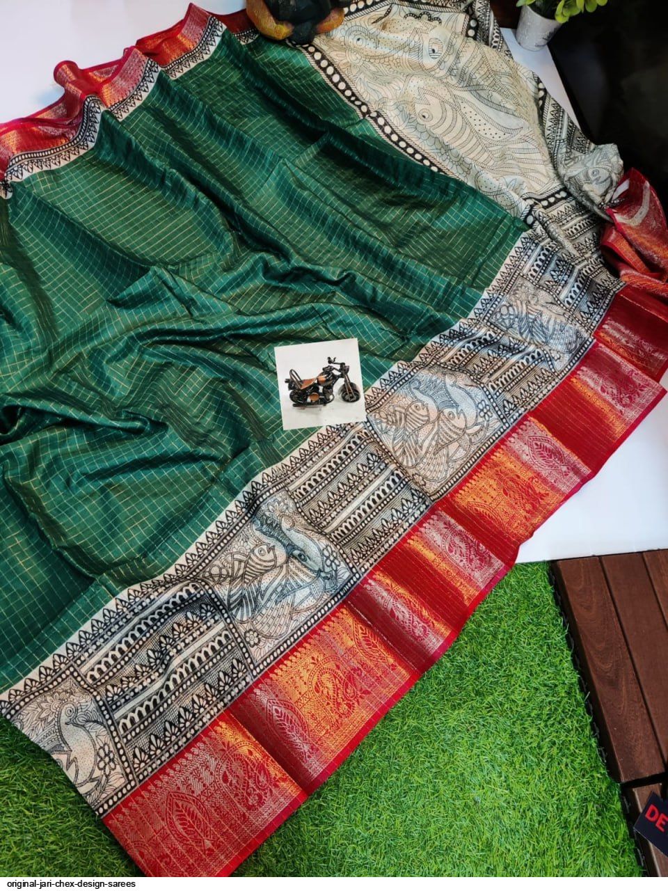 original jari Chex design sarees