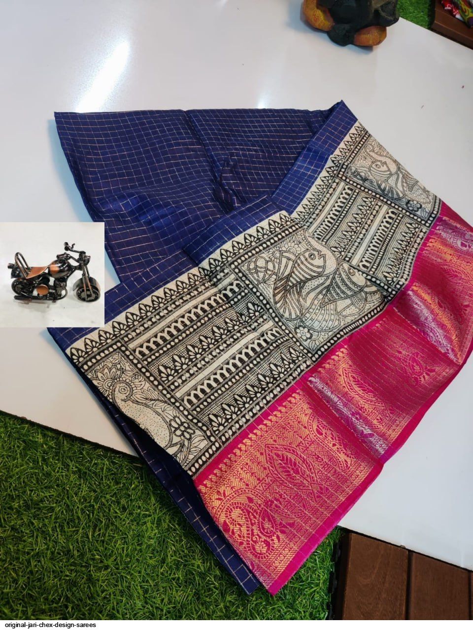 original jari Chex design sarees