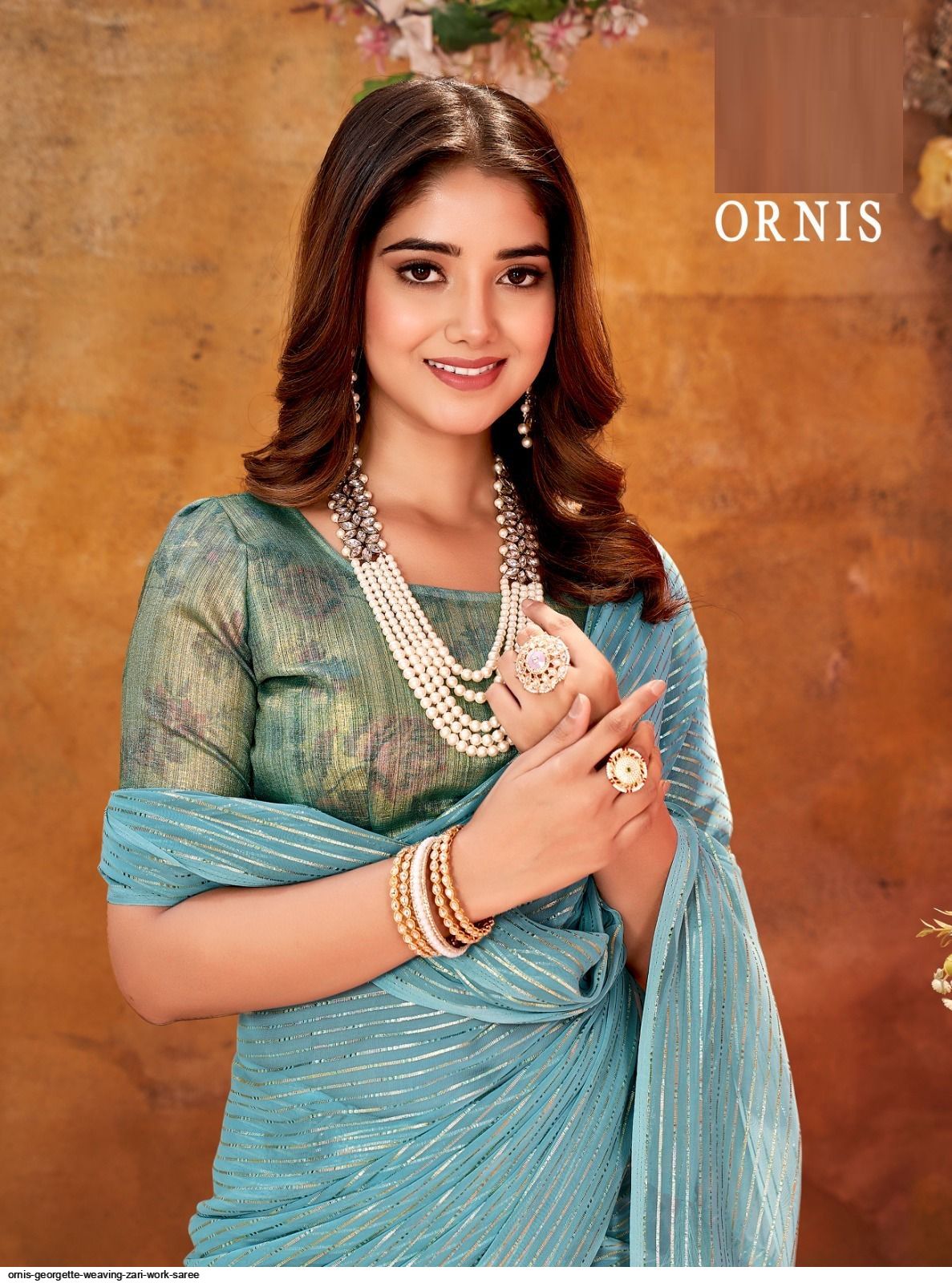 ORNIS GEORGETTE WEAVING ZARI WORK SAREE