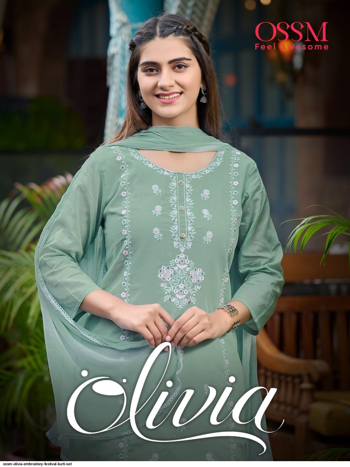 OSSM OLIVIA EMBROIDERY FESTIVAL KURTI SET