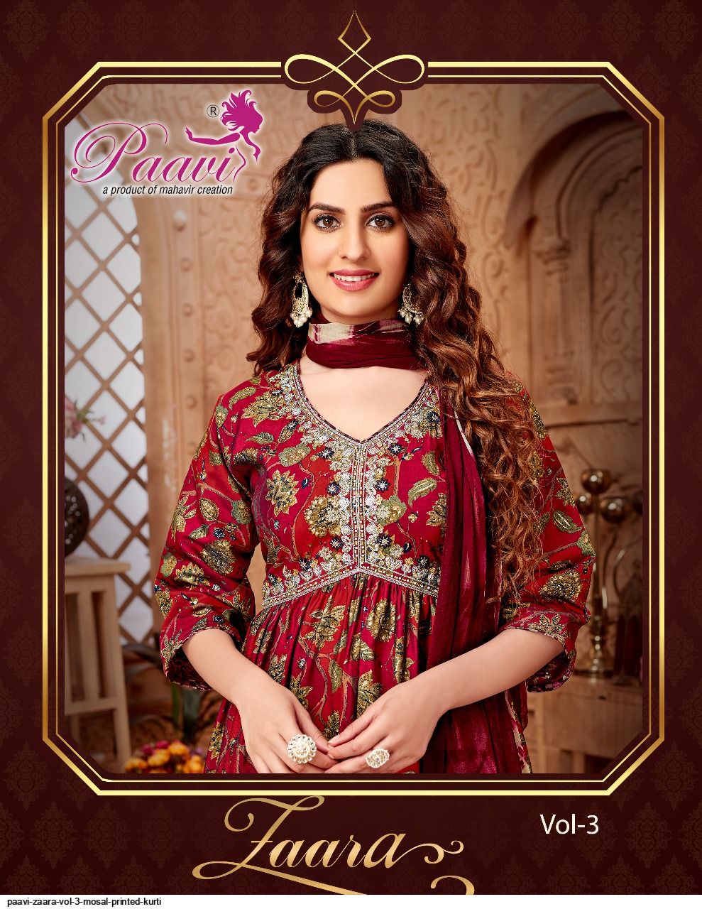 PAAVI ZAARA VOL 3 MOSAL PRINTED KURTI