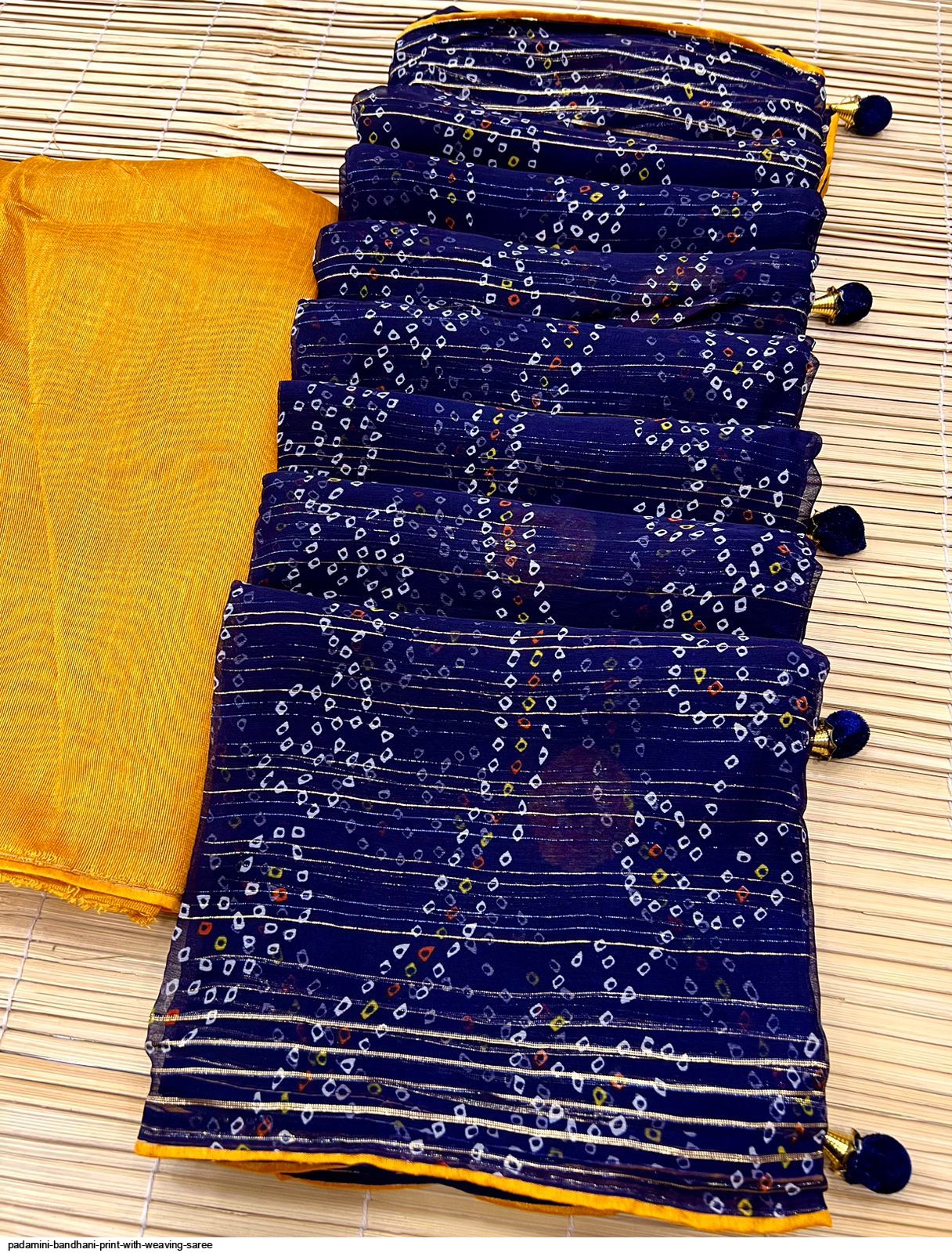 Padamini Bandhani Print With Weaving saree