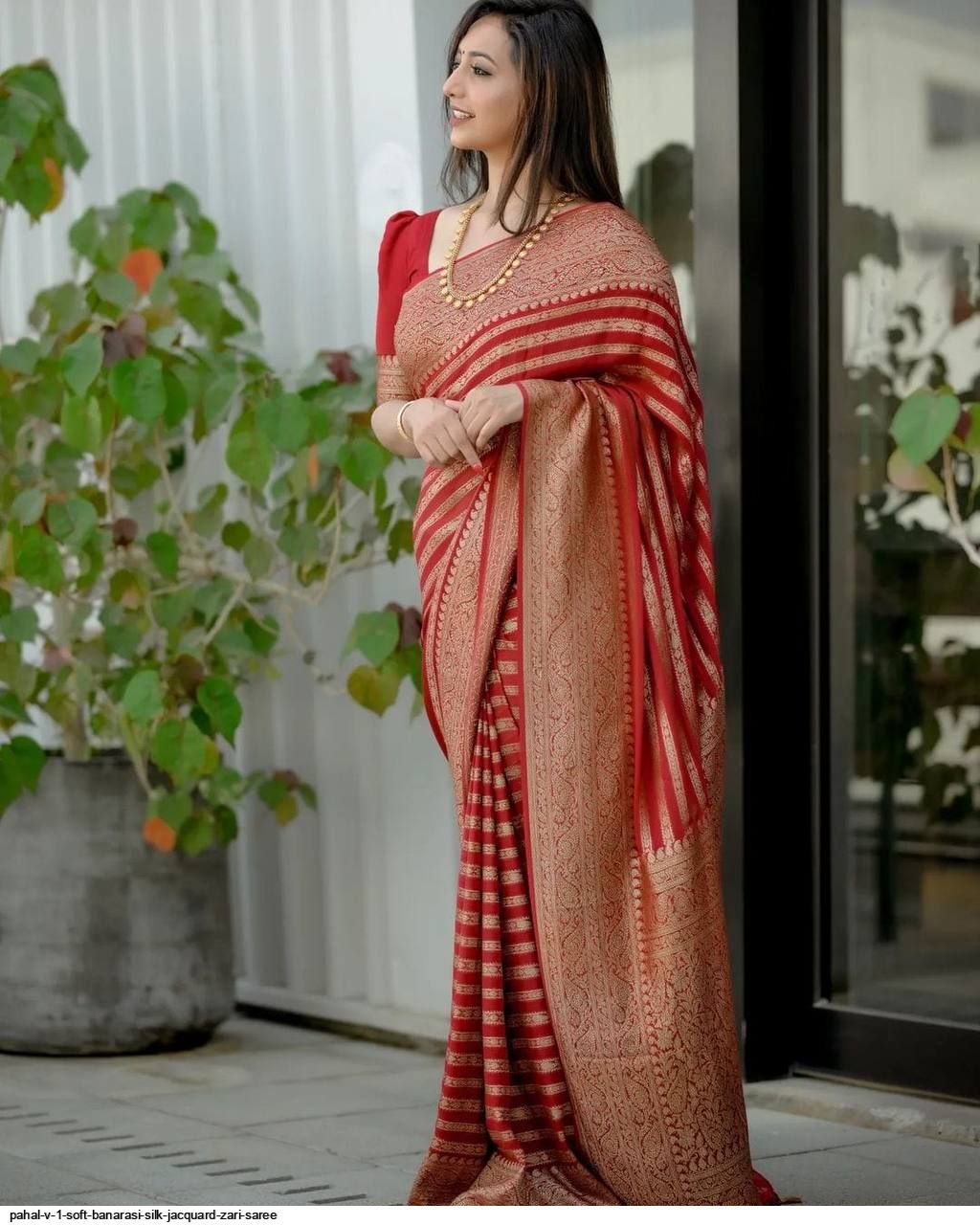 PAHAL V-1 SOFT BANARASI SILK JACQUARD ZARI SAREE