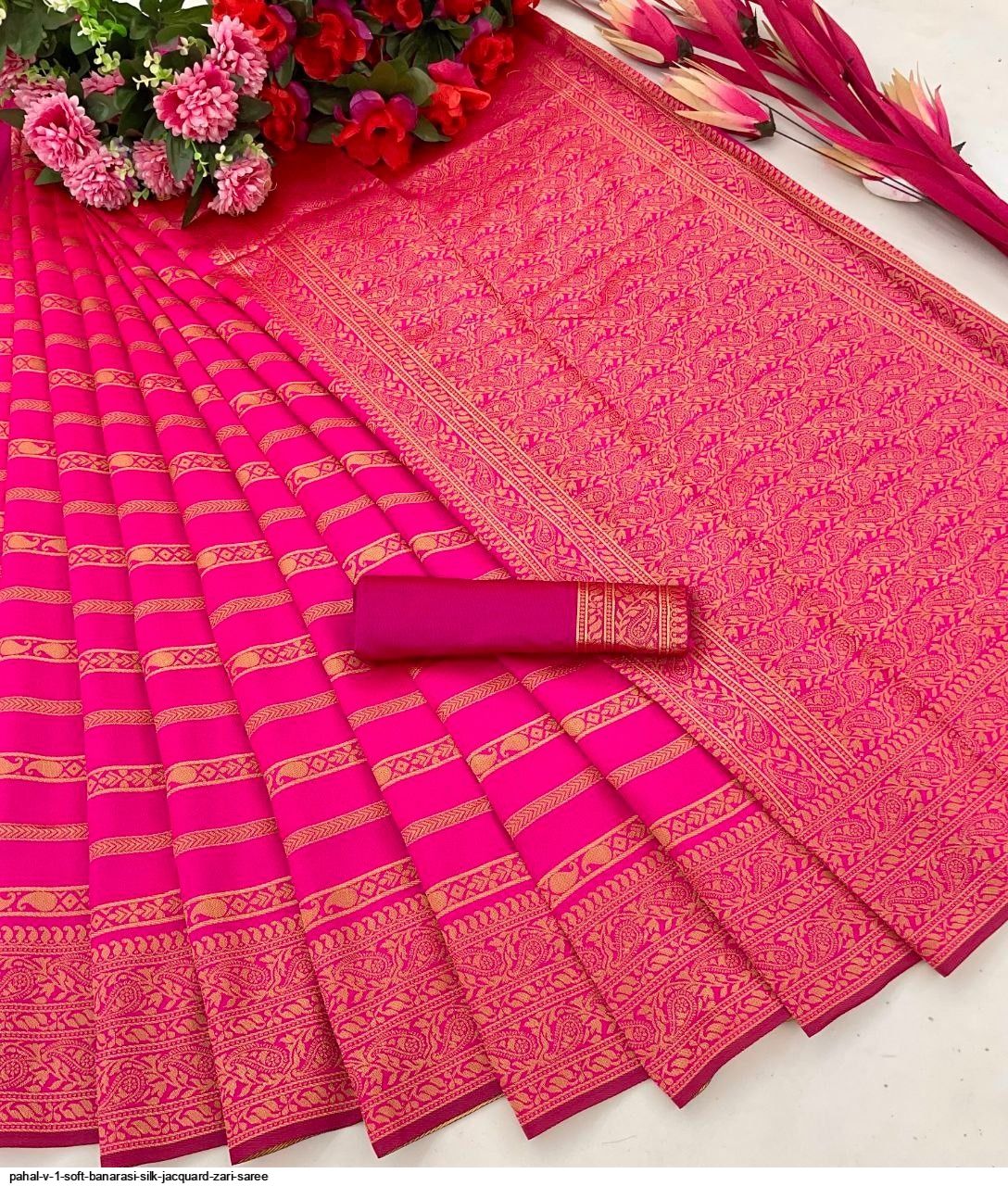 PAHAL V-1 SOFT BANARASI SILK JACQUARD ZARI SAREE