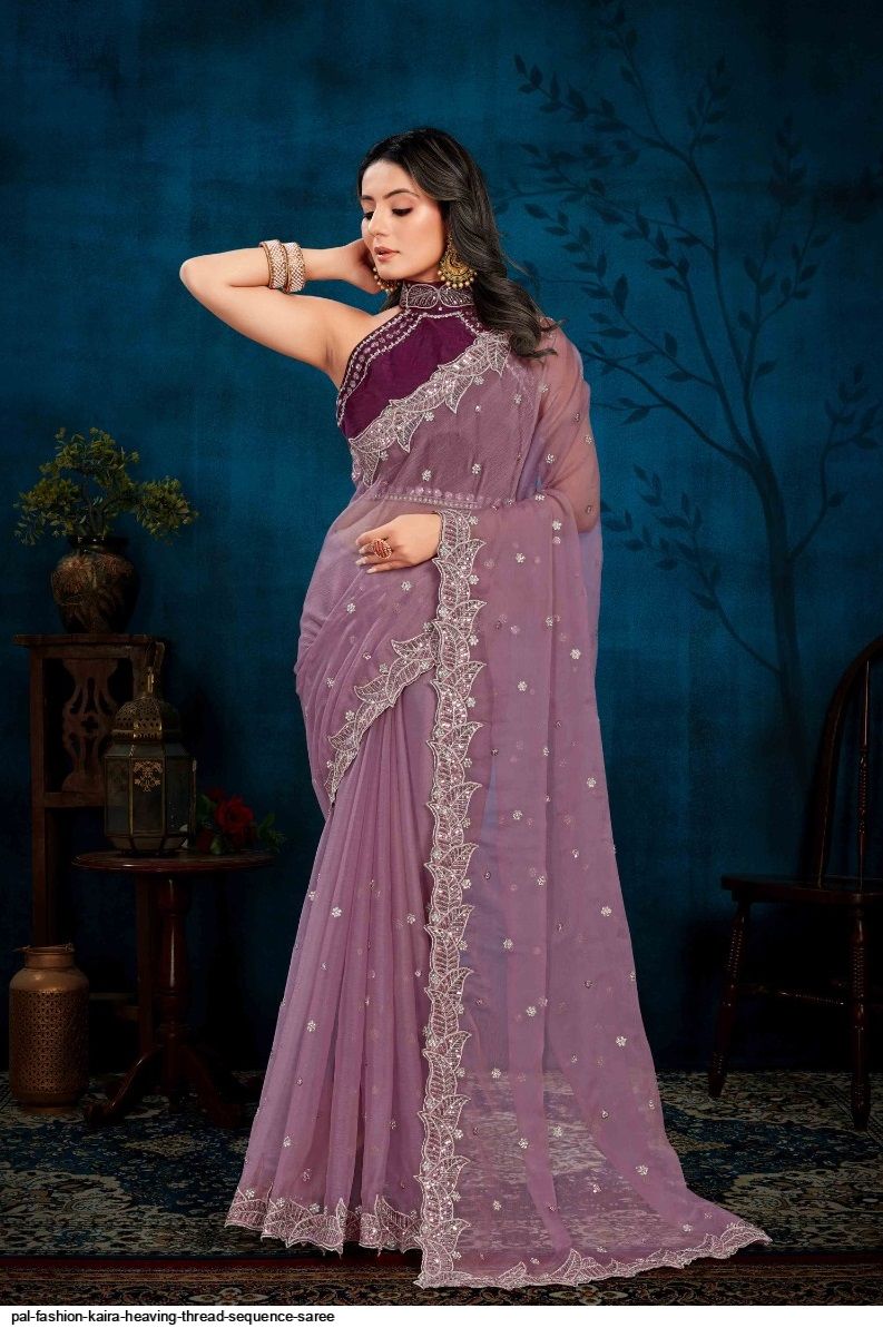 pal-fashion-kaira-sequence-saree with readymade blouse