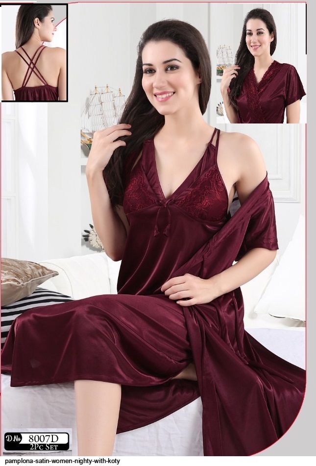 PAMPLONA SATIN WOMEN NIGHTY WITH KOTY