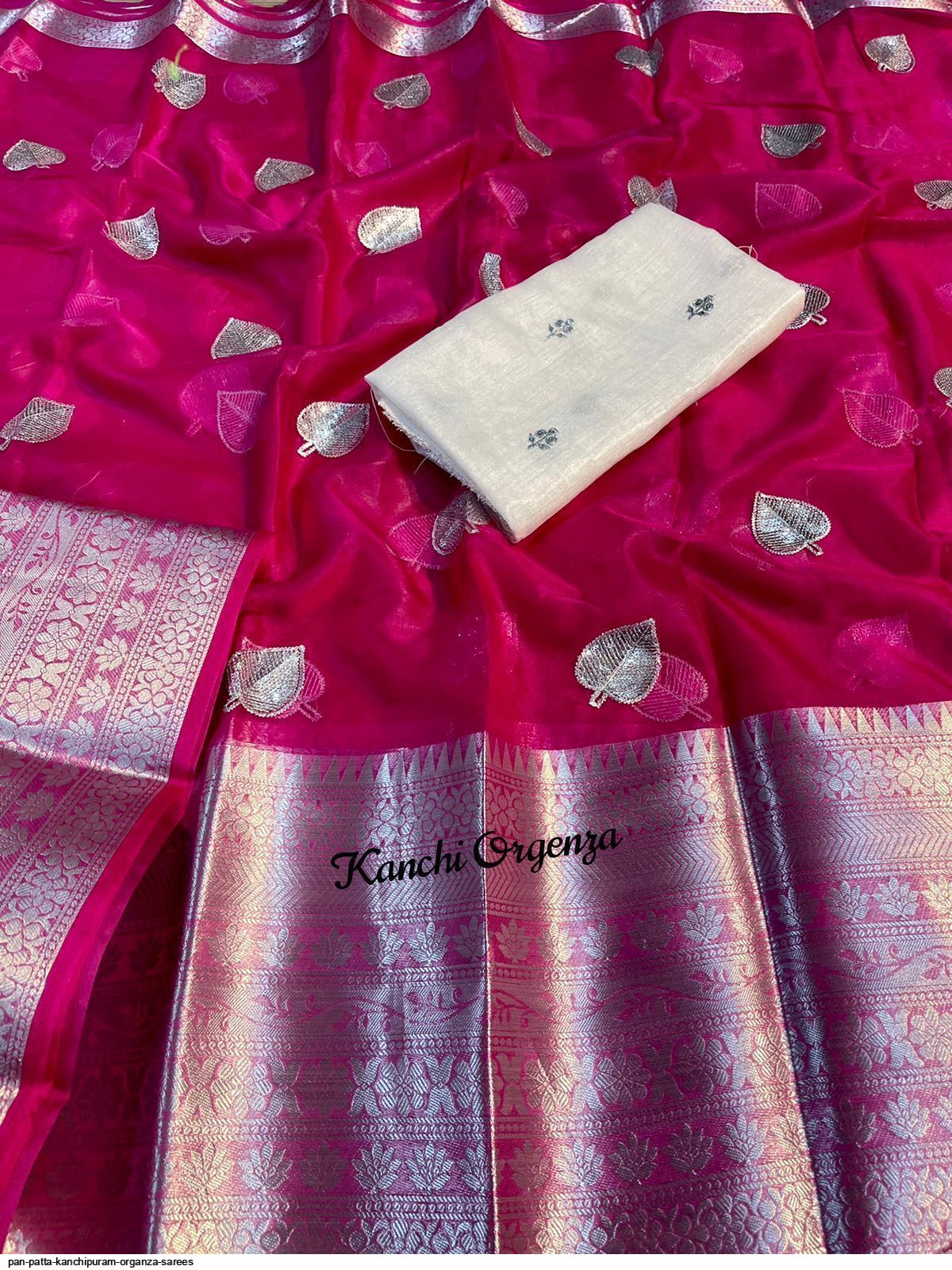 PAN PATTA KANCHIPURAM ORGANZA SAREES