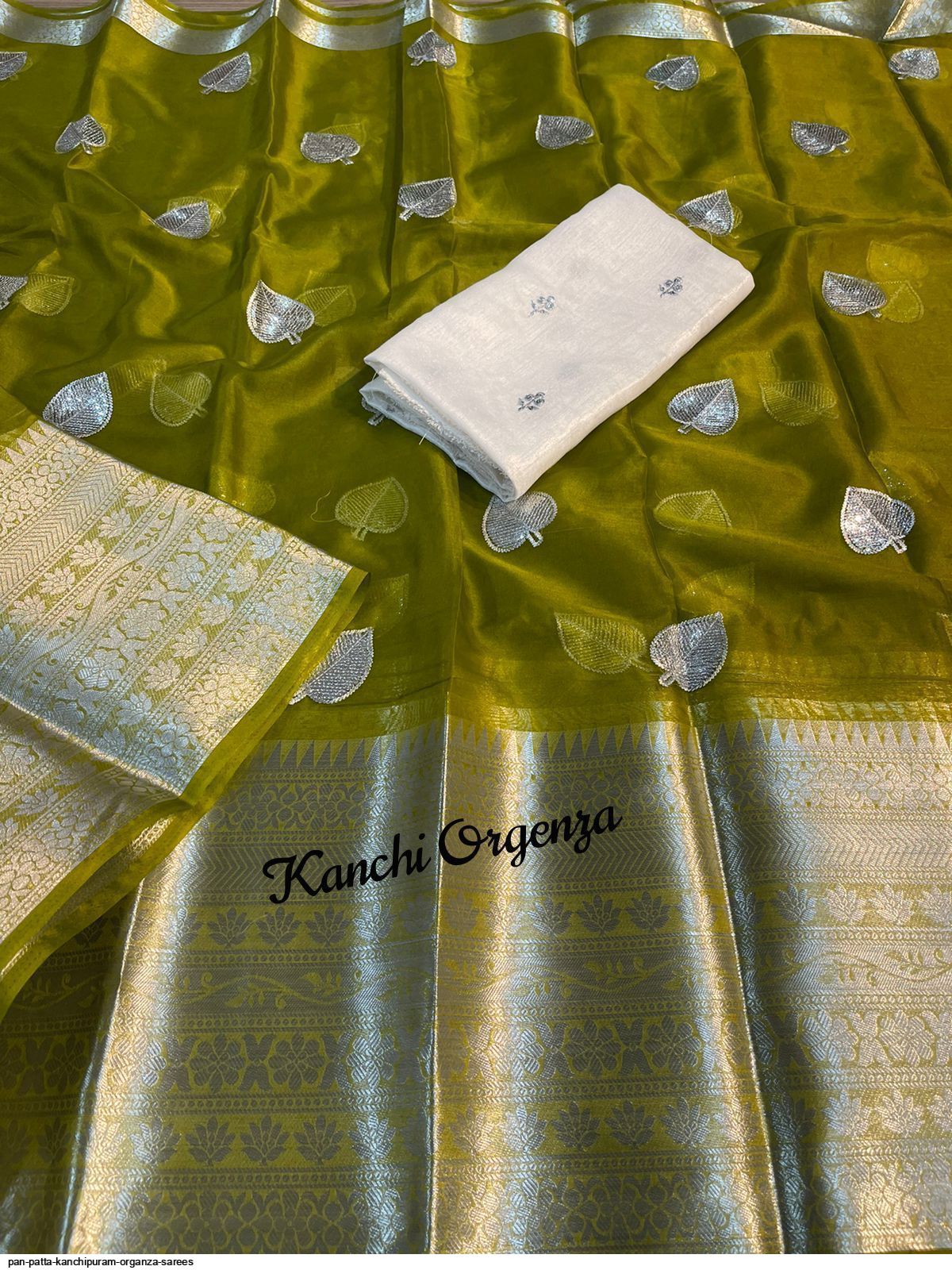 PAN PATTA KANCHIPURAM ORGANZA SAREES