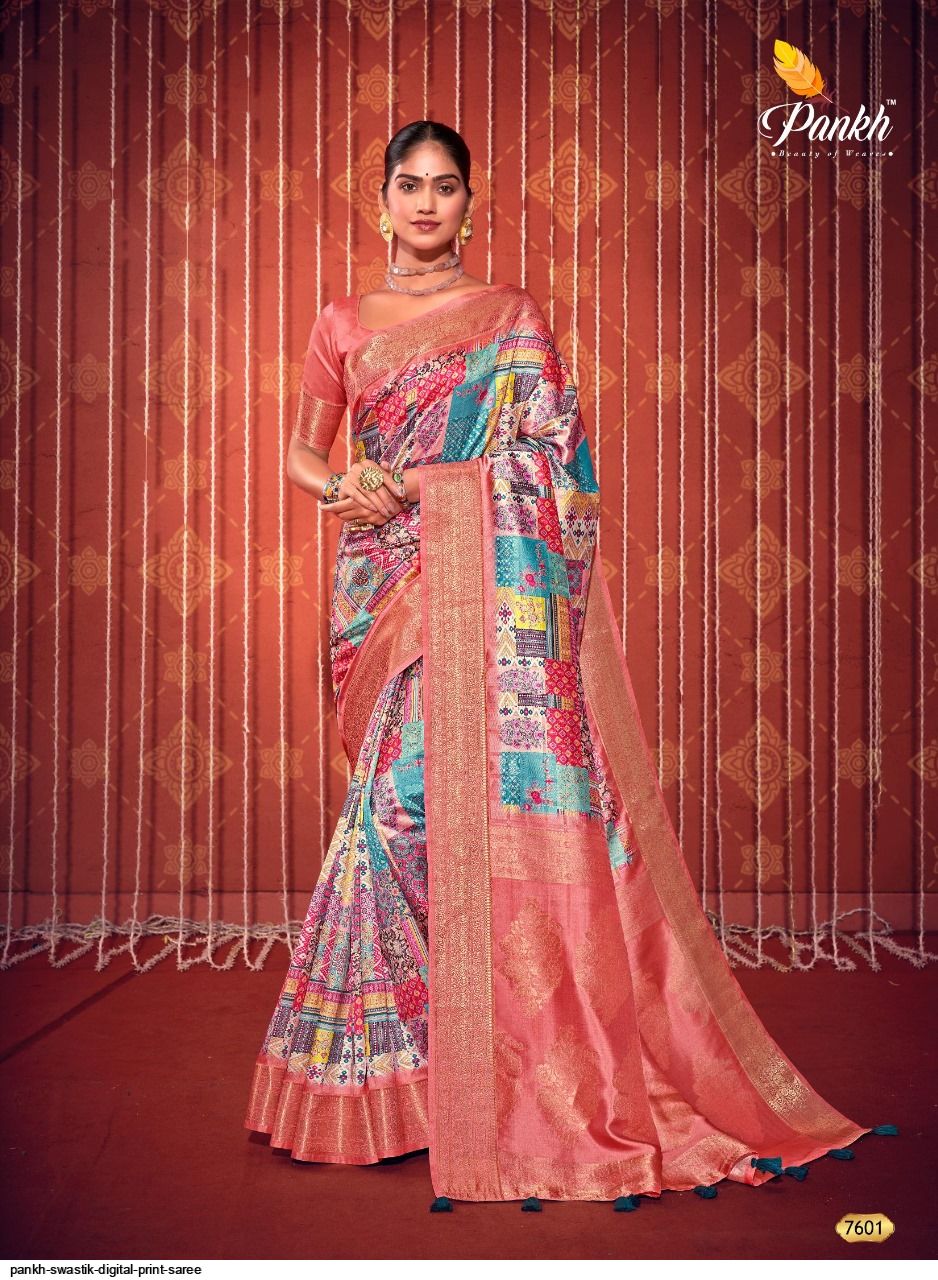 Pankh SWASTIK DIGITAL PRINT saree