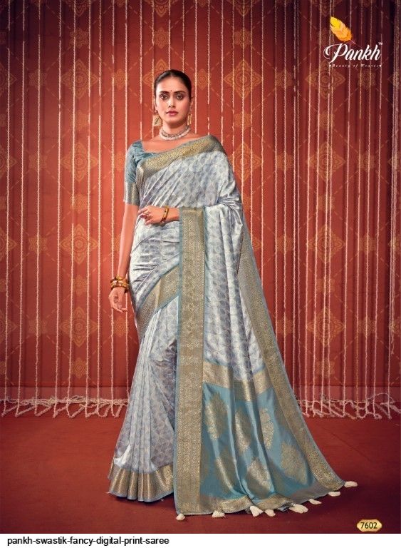 PANKH SWASTIK fancy DIGITAL PRINT SAREE