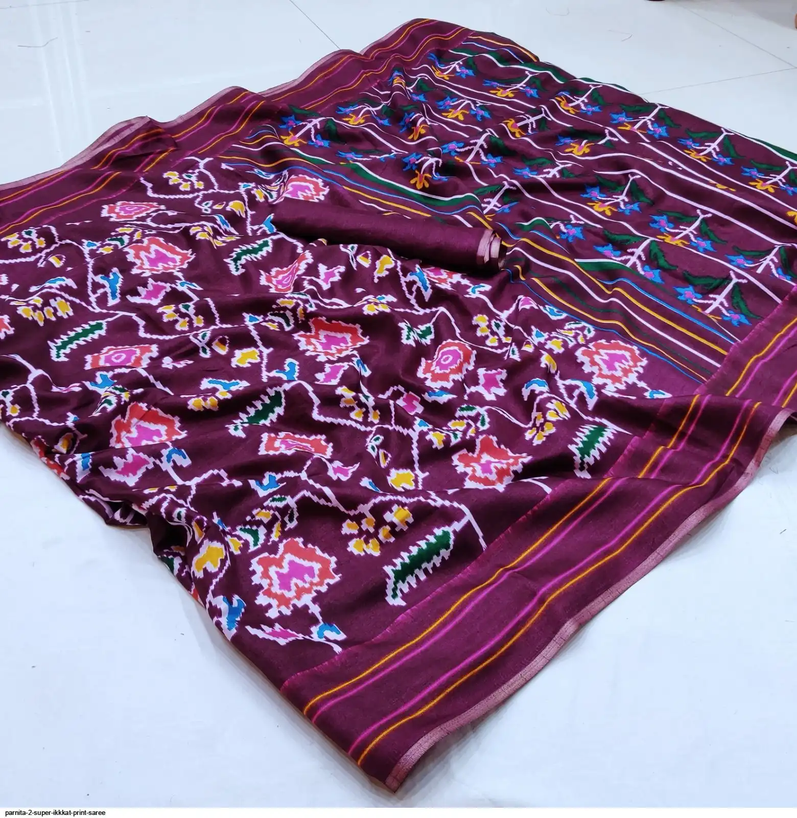 PARNITA 2 SUPER IKKKAT PRINT SAREE