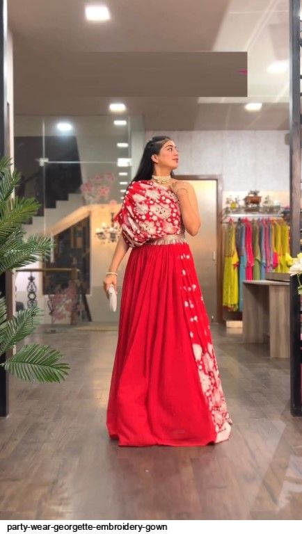 party wear georgette embroidery gown