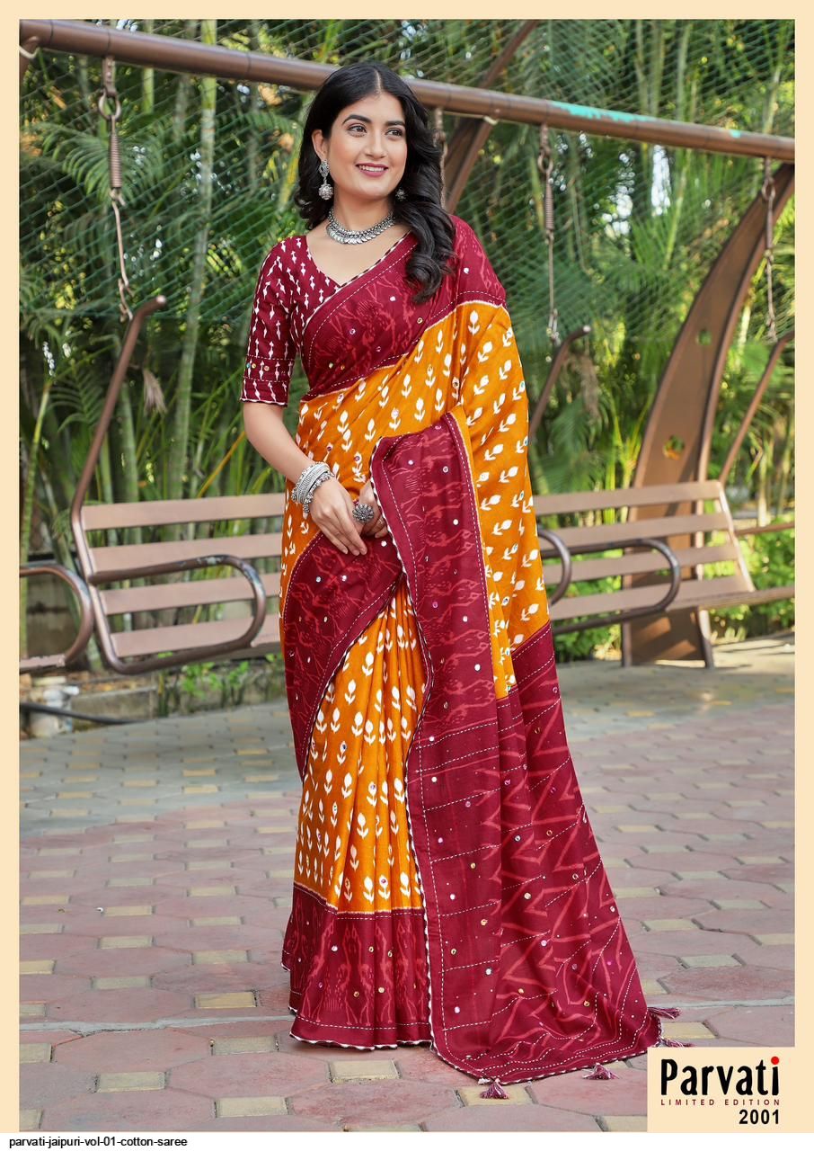 PARVATI JAIPURI VOL 01 COTTON SAREE