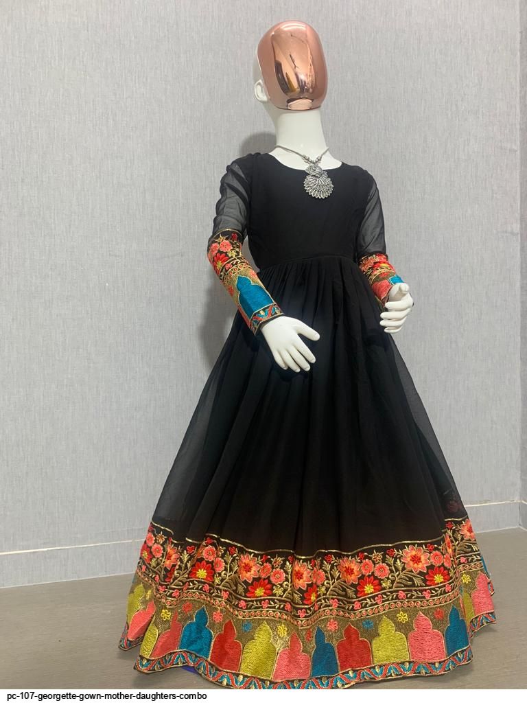 PC 107 GEORGETTE GOWN MOTHER DAUGHTERS COMBO