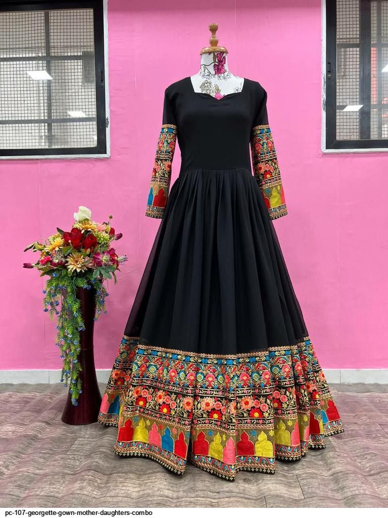 PC 107 GEORGETTE GOWN MOTHER DAUGHTERS COMBO