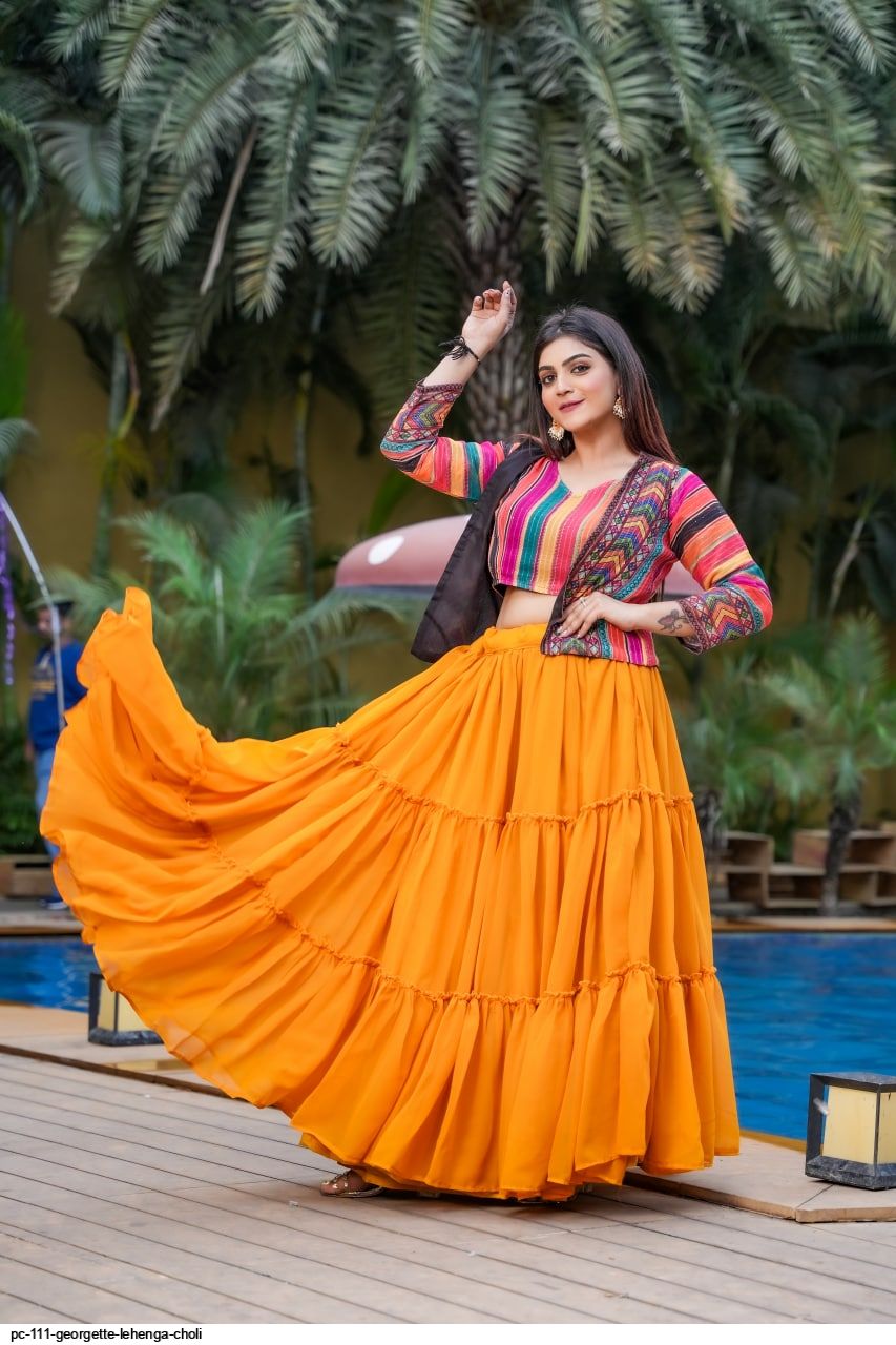 pc 111 georgette LEHENGA CHOLI