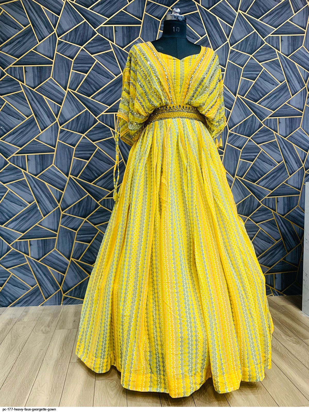 PC 177 HEAVY FAUX GEORGETTE GOWN