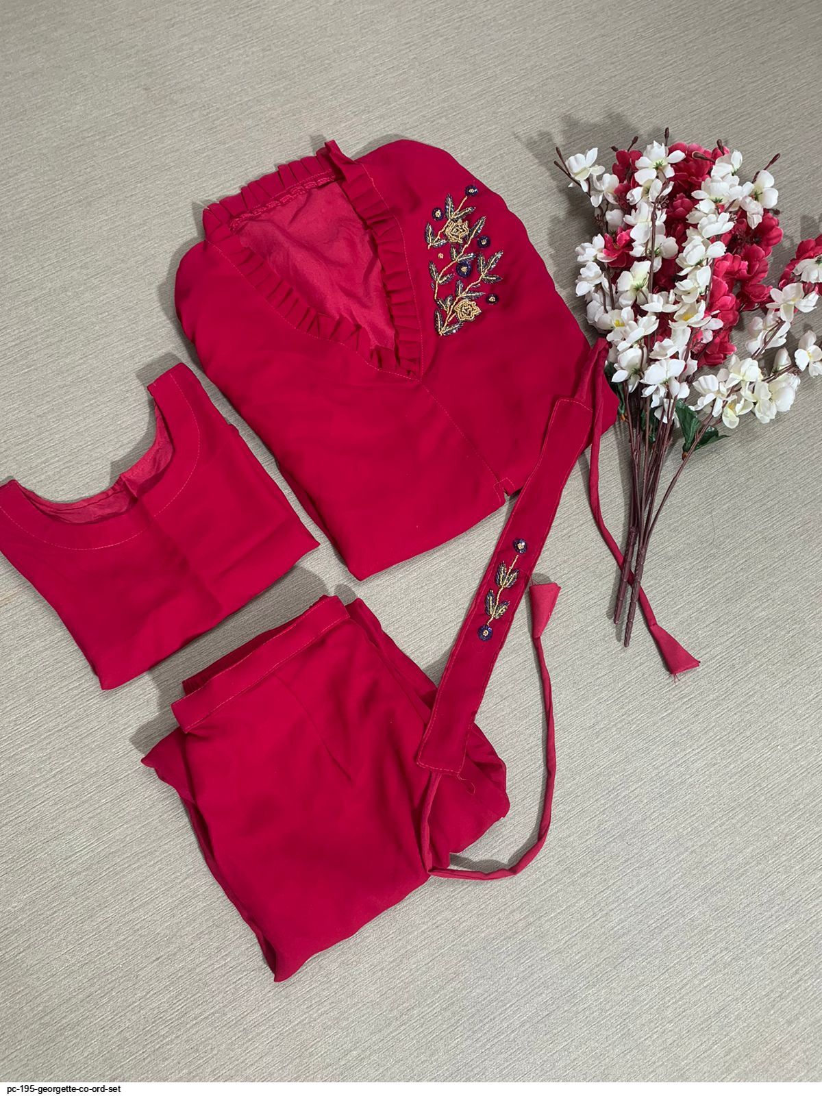 PC 195 GEORGETTE CO ORD SET