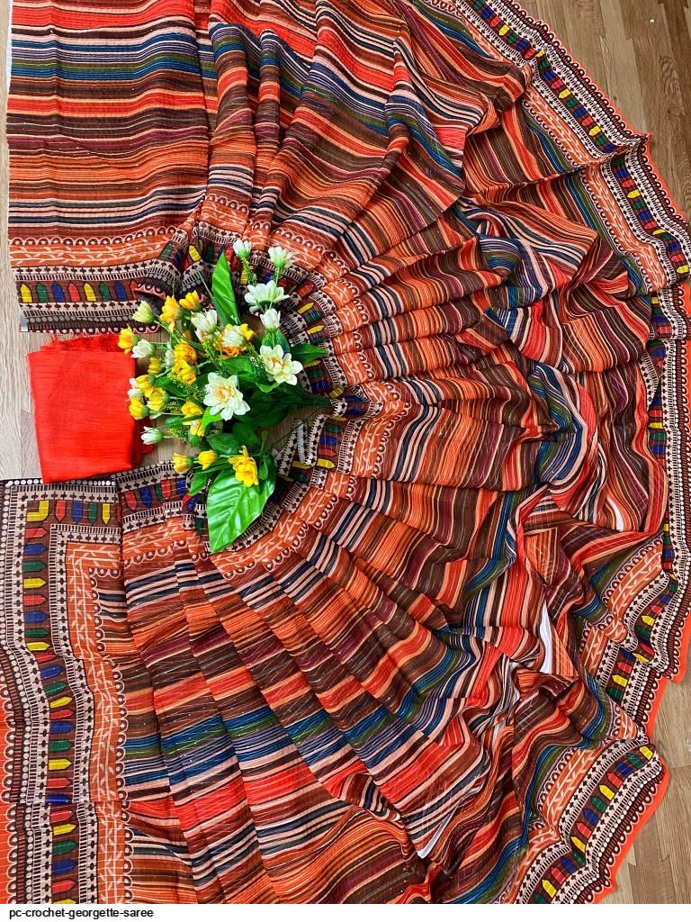 PC CROCHET GEORGETTE SAREE