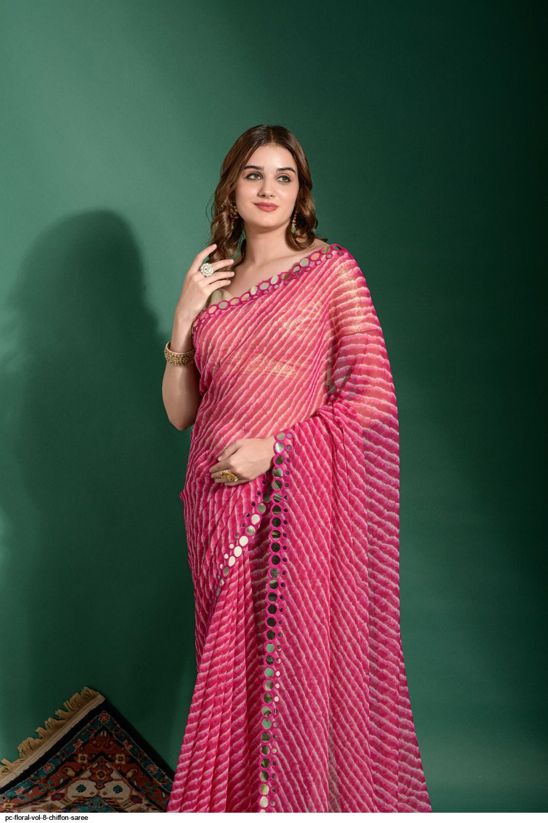 PC FLORAL VOL 8 CHIFFON SAREE