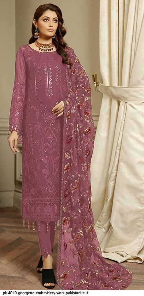 PK 4010 Georgette Embroidery Work Pakistani SUIT