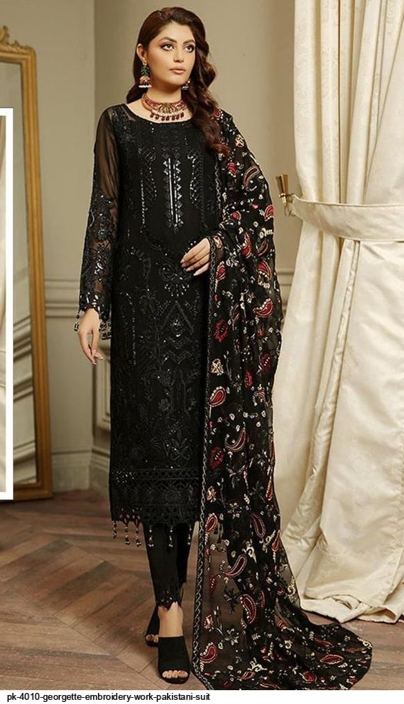 PK 4010 Georgette Embroidery Work Pakistani SUIT