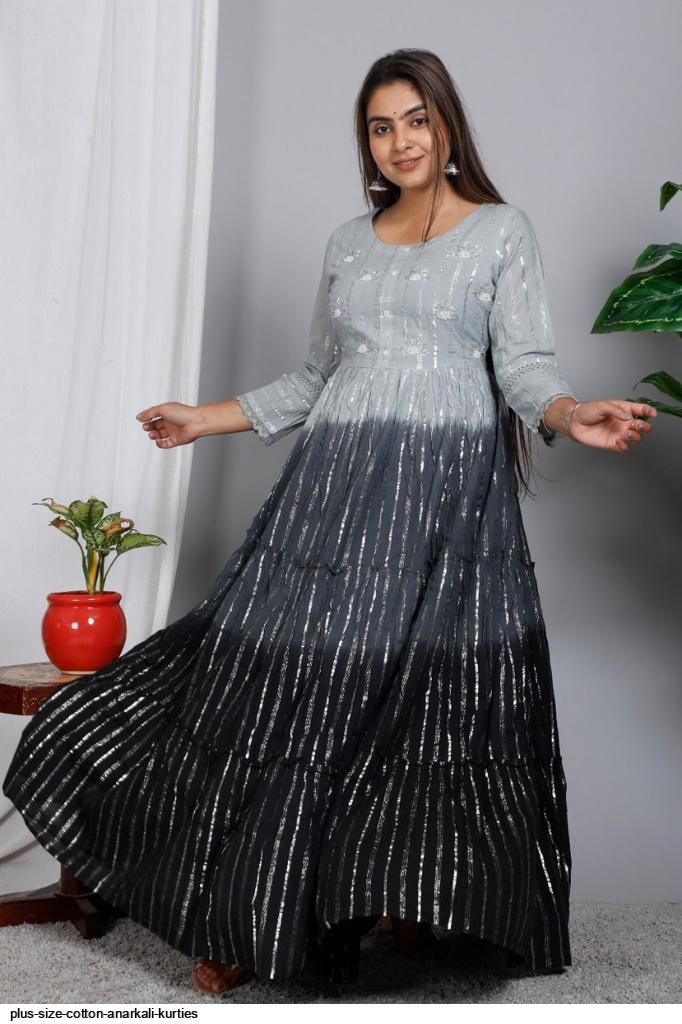 PLUS SIZE COTTON ANARKALI KURTIES