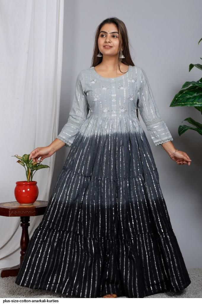 PLUS SIZE COTTON ANARKALI KURTIES