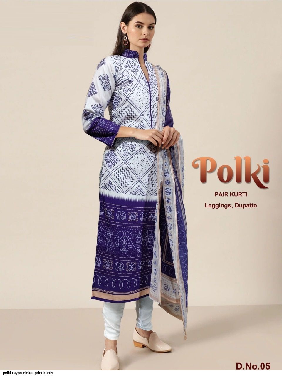 POLKI rayon Digital print kurtis