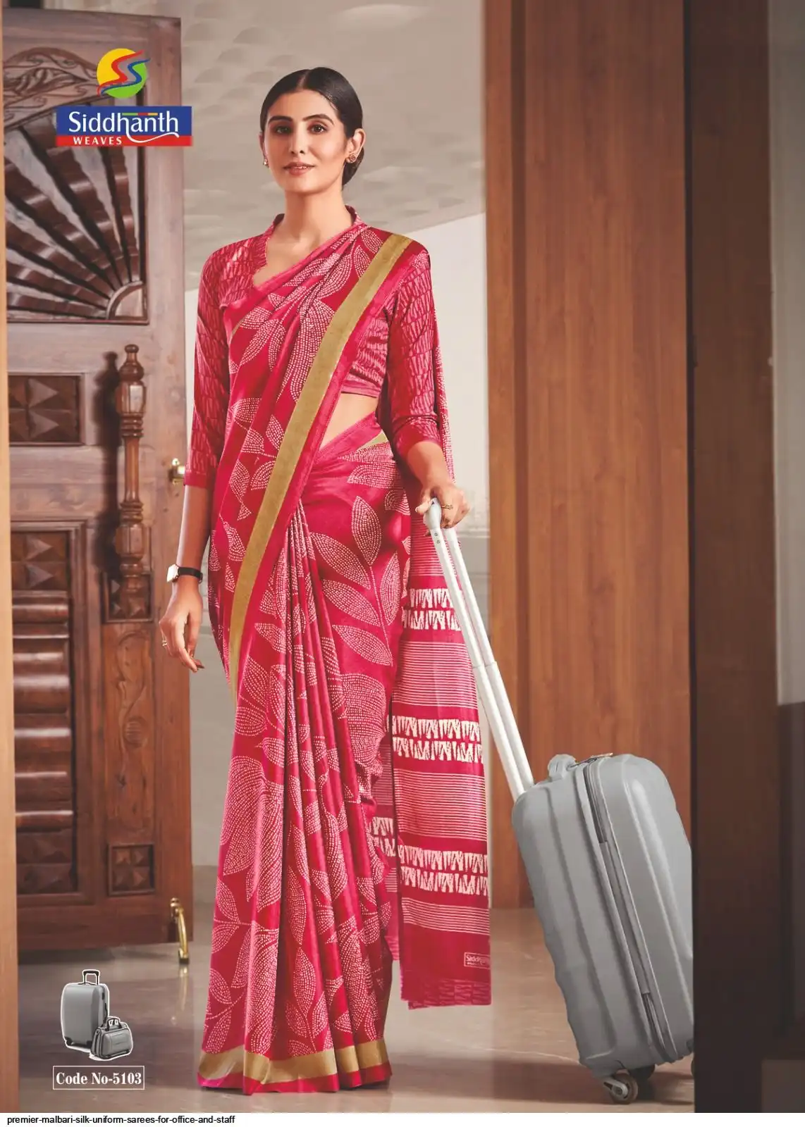 Premier Malbari Silk Uniform Sarees for Office and Staff