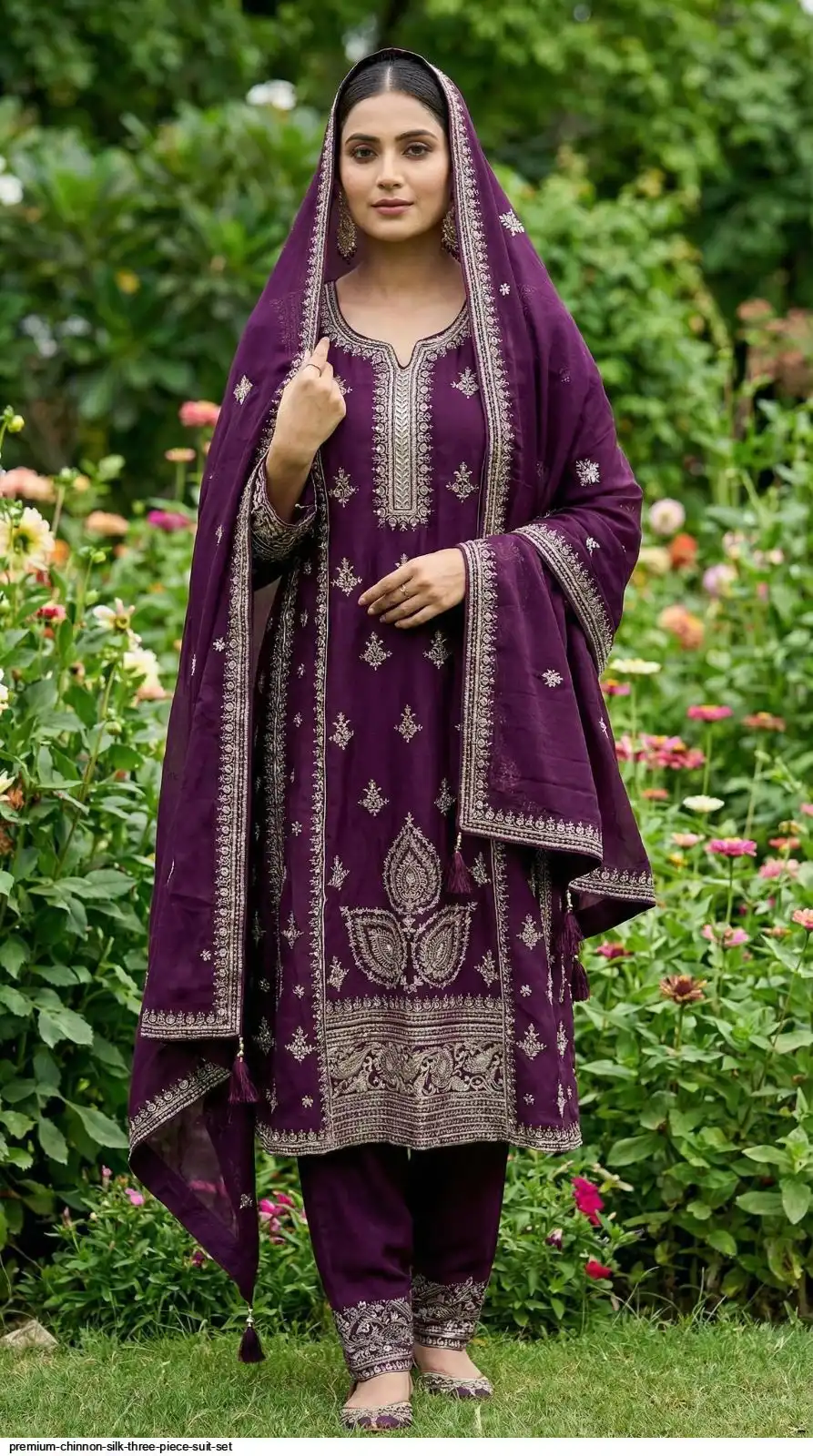 Premium Chinnon Silk Suit Set