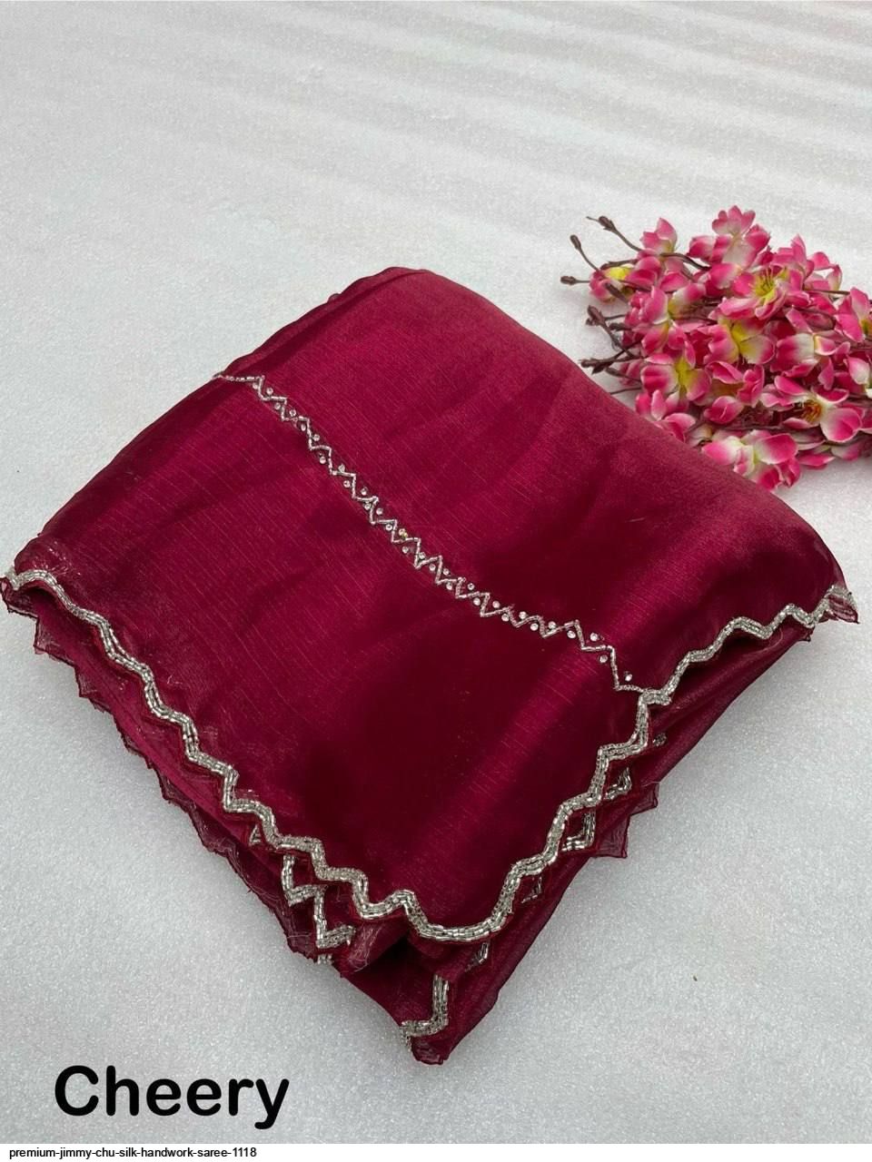 PREMIUM Jimmy Chu Silk HandWork SAREE 1118