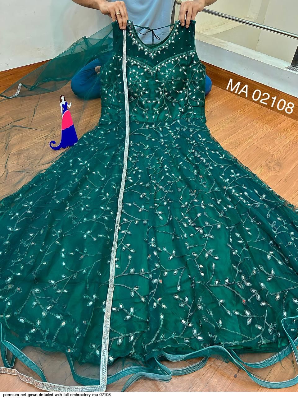 premium net gown detailed with full embroidery MA 02108