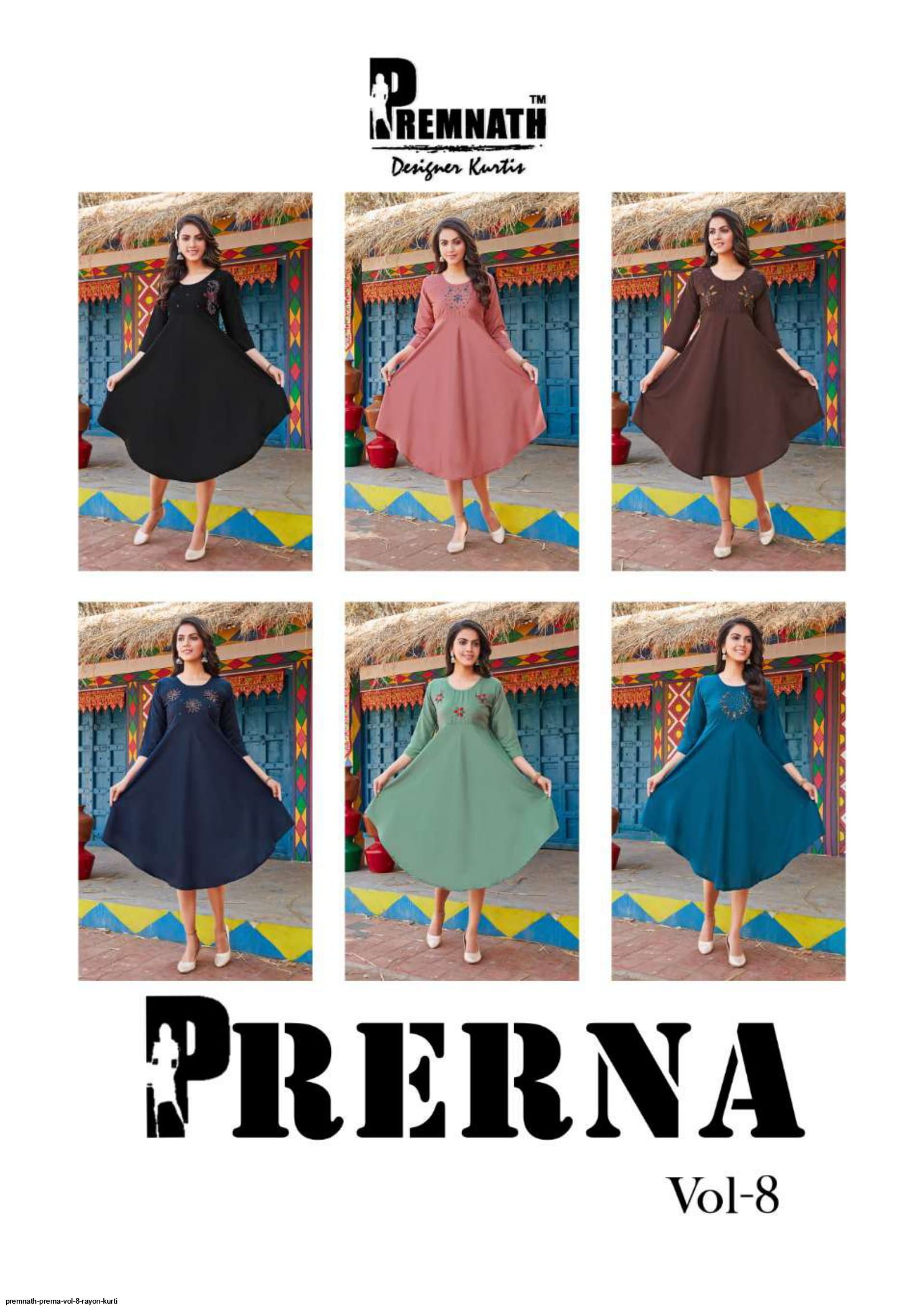 PREMNATH PRERNA VOL 8 RAYON KURTI