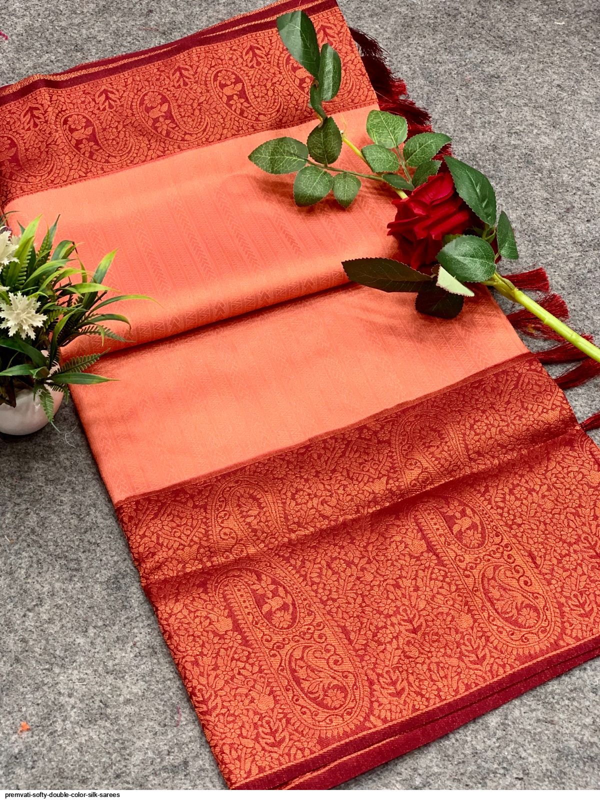 PREMVATI Softy Double Color Silk sarees