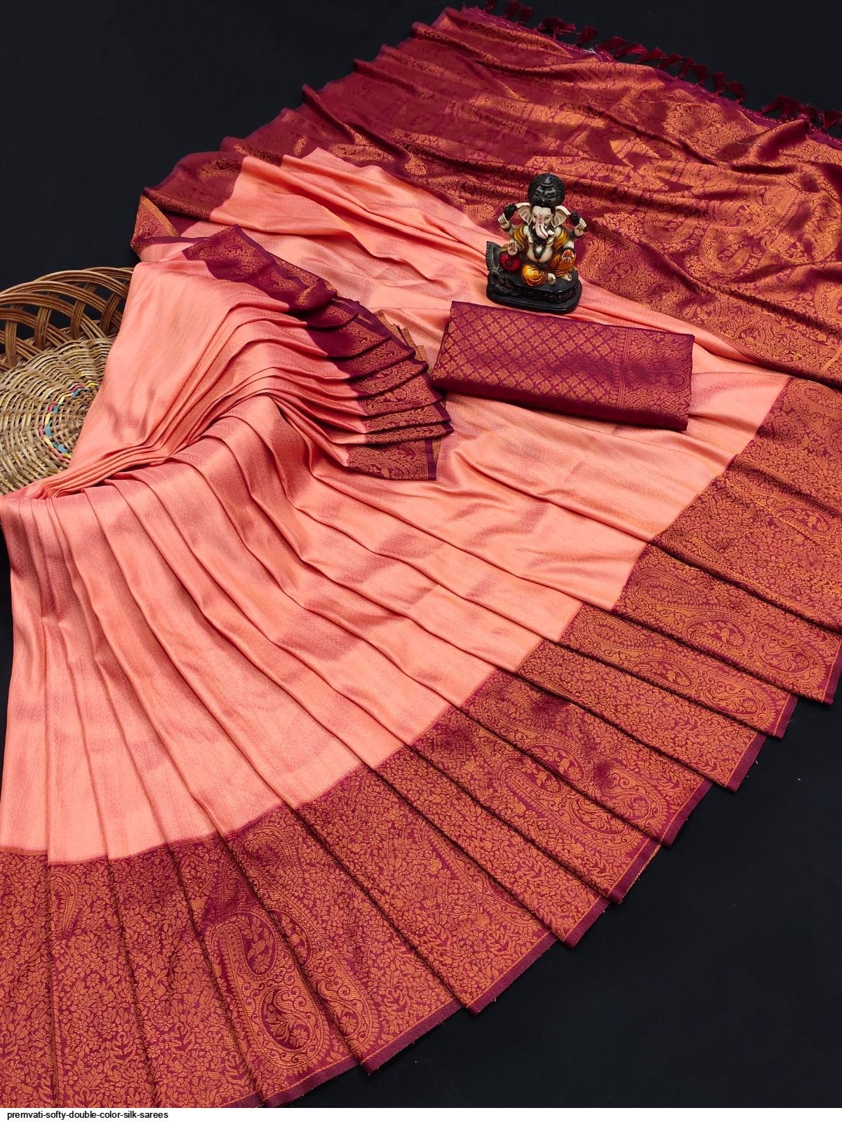 PREMVATI Softy Double Color Silk sarees