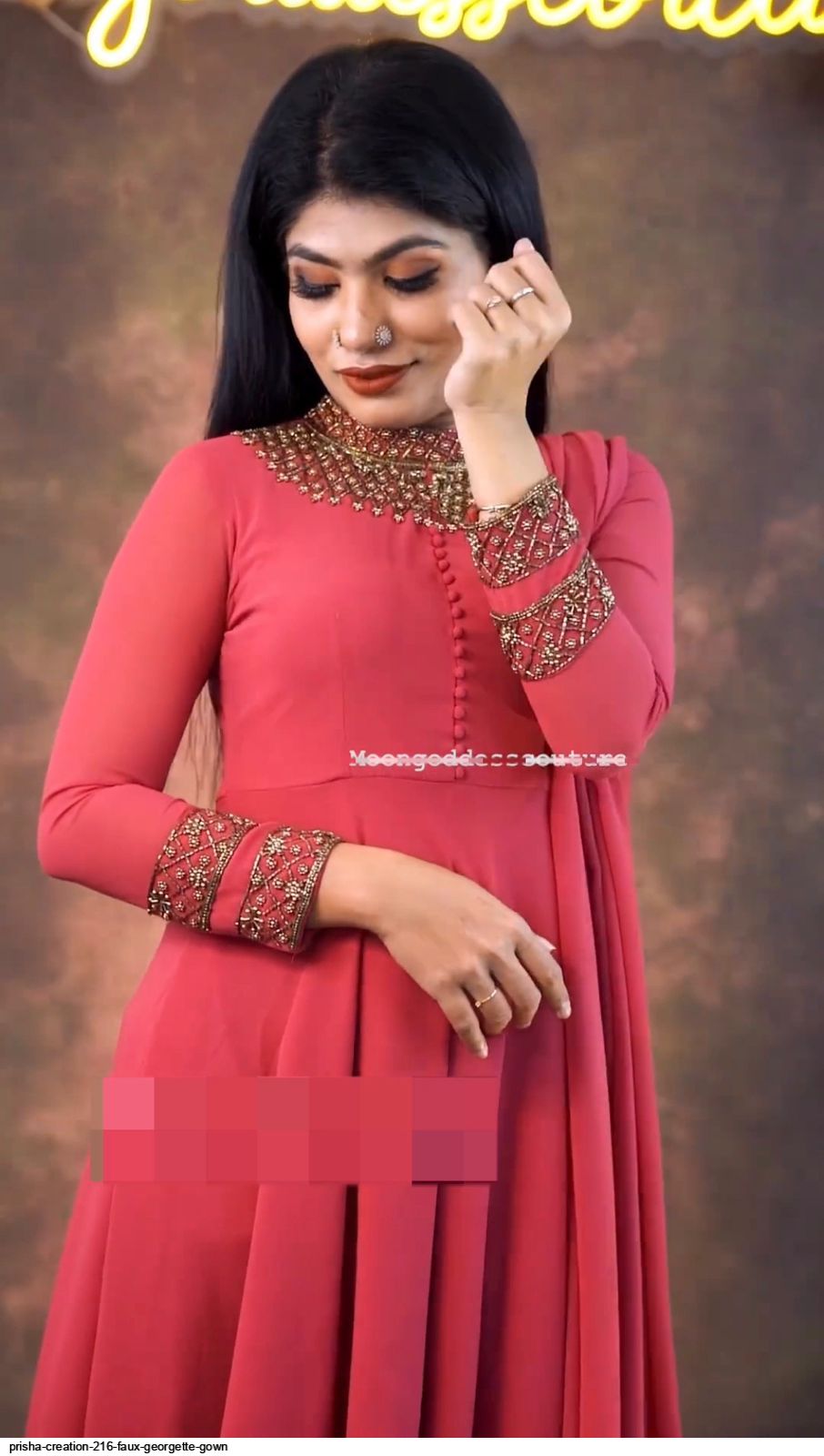 PRISHA CREATION 216 FAUX GEORGETTE GOWN